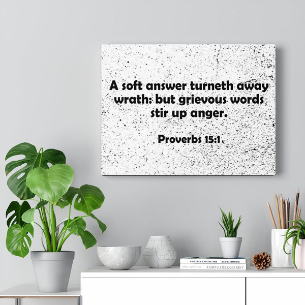 Blue Elephant A Soft Answer Proverbs 15:1 - Wrapped Canvas Typography | Wayfair.co.uk